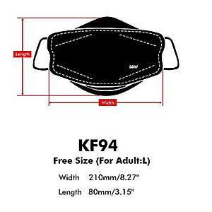 KN FLAX [20Packs] KF94 Black - Face Protective Mask for Adult (Black) [Made in Korea] [20 Individually Packaged] TRY Premium KF94 Certified Face Safety Black Dust Mask for Adult