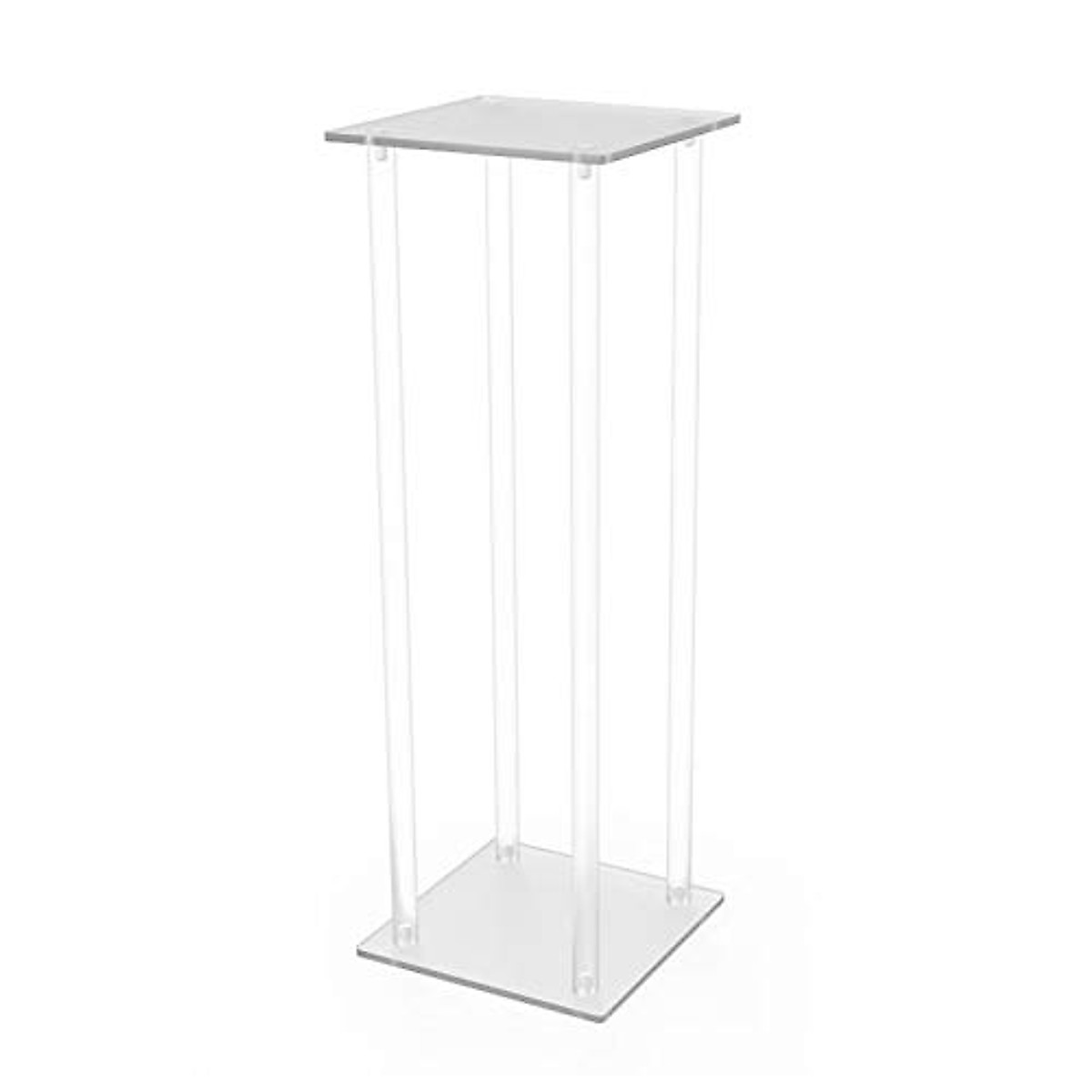 9 L X 9 W X 24" Tall Clear Acrylic Riser Transparent Plexiglass Pedestal Table Display Podium Glorifier Riser Stand Centerpiece Flower Sculputure Merchandise Lamp Book Stand 10043