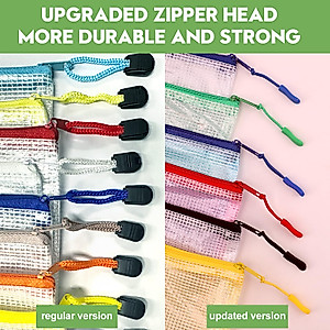 24pcs Mesh Zipper Pouch Bags - A4 Zipper Bags for Classroom Organization, Board Game & Puzzle Storage