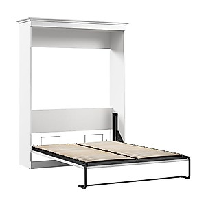 Bestar Versatile 65W Queen Murphy Bed in White, Sleeping Arrangement for Multipurpose Area, Bedroom, Guest Room, or Living Room