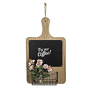 PIBM Stylish Simplicity Shelf Wall Mounted Floating Rack Shelves Message Board Chalkboards Multifunction Mini Retro Style Round Shape Rectangle Rewritable,2 Colours,2 Sizes, a , 33X47CM