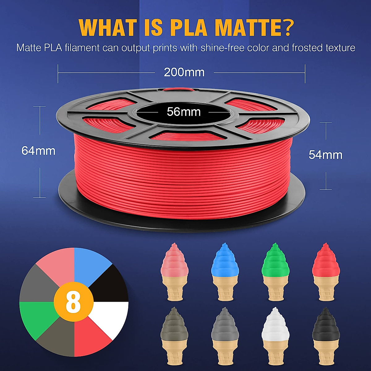 SUNLU 3D Printer Filament PLA Matte 1.75mm, Neatly Wound Filament, Smooth Matte Finish, Print with 99% FDM 3D Printers, 1kg Spool (2.2lbs), 330 Meters, Matte Purple