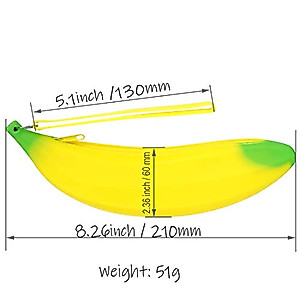 lotusflowert Cute Silicone Banana Shape Pencil Case bag Coin Bag Key Pouch(Yellow) 11