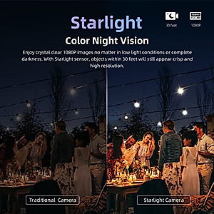VIRTAVO Security Cameras Wireless Outdoor, Battery Powered Starlight Color Night Vision Weatherproof, Surveillance WiFi Home Camera Outside, AI Motion Detection, Compatible with Alexa,SD/Cloud Storage
