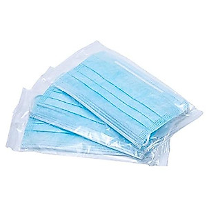 ProCure Disposable 3 Ply Face Masks, 50 Count - Individually Wrapped - Comfortable Elastic Earloops - Glass Free Filter - Latex Free - Non Woven - Filters Dust, Pollen