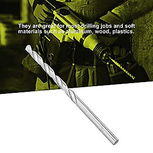 8PCS 200mm Straight Shank Twist Drill Set Lengthened High Speed Steel Twist Drill Set Tool 4-10mm, Used for Wood Plastic and Aluminum