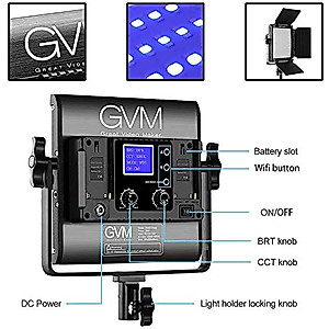 GVM RGB Led Video Light, 2PCS Video Lighting Kit with APP Control, 40W Photography Lighting Led Panel Light with 8 Kinds of The Scene Lights for Studio YouTube, 3200K-5600K, CRI 97+