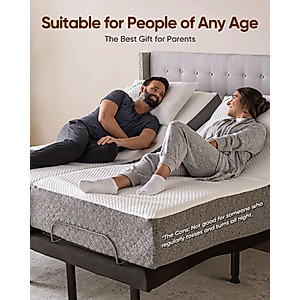 Rimdoc Adjustable Bed Frame, Adjustable Bed Base Split King for Stress Management, Zero Gravity Base, Head and Foot Incline with 3-Speed Massage, Anti-Snore, Memory Pre-Sets (2TXL)
