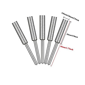 36Pcs Chainsaw Sharpening Bits,Diamond Chainsaw Sharpener Stone Burr Grinding Stone File Titanium Plated Polishing Grinding Tool for Electric Chain Saw Stone Jewelry (5/32 inch, 3/16 inch, 7/32 inch)