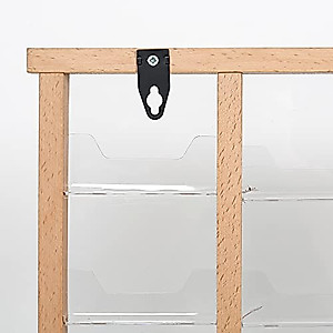 M&T Displays Wall Mount Wooden Rustic Card Holder Organizer 25 (5x5) Clear Acrylic Pockets 5 Tiered Letter Flyers Shelves for Offices Banks Schools Hospitals Natural Wood