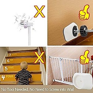 Vmaisi Baby Gate Wall Cup Protector Make Pressure Mounted Safety Gates More Stable - Wall Damage-Free - Fit for Doorway, Door Frame, Baseboard - Work on Dog & Pet Gates (White)