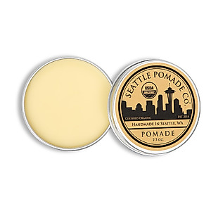 Seattle Pomade Co. USDA Certified Organic Pomade. Medium Hold & High Shine, Hair Styling Formula for Straight, Thick and Curly Hair. Non GMO