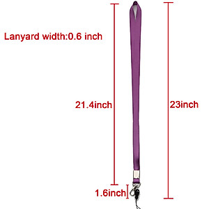 YOUOWO 2 Pack ID Badge Holders with Purple Lanyards Office Neck Strings Strap Grey Lanyard with Horizontal Heavy Duty id Holder PVC Name Tag Card Holder Waterproof Resealable Clear Plastic