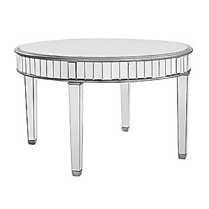 Elegant Decor Round Dining Table, Silver