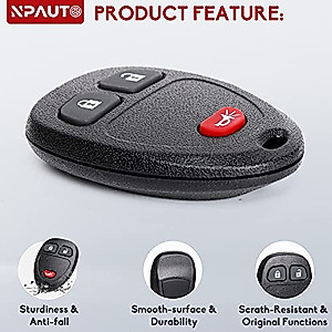 NPAUTO 2-Pack Key Fob Replacement for Chevy Silverado 1500 2500 Equinox Traverse Tahoe Avalanche Suburban GMC Sierra Acadia Yukon Saturn 2007 2008 2009 2010 2011 2012 2013 Keyless Entry Remote Control