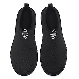 Racqua Men&Women Aqua Socks for Hiking Surf Diving Sport Quick-Dry Water Shoes Breathable Pool Beach Swim Shoes Black 13W/12M