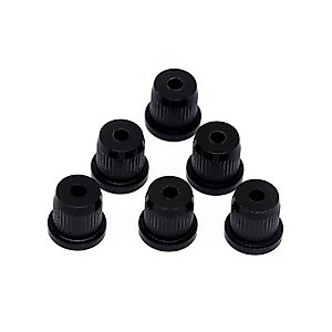 Metallor Guitar String Mounting Ferrules Through Body Mounts String Caps for Tele Telecaster Style Electric Guitar Parts Replacement Set of 6Pcs. (Black)