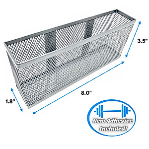 SLIM CADDY Cabinet Organizer | Optimize Your Cabinet Space | Inside Cabinet Door Storage | Durable, Slender Design| Lid Organizer, Bathroom Makeup Organizer, and More |2 pack, 8”L x 3.5”H x 1.8”D each