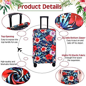 Amylove 3 Pcs Suitcase Covers Protective Washable Suitcase Protector Anti Scratch Luggage Cover Protector for 18-28 Inch Luggage (Floral)