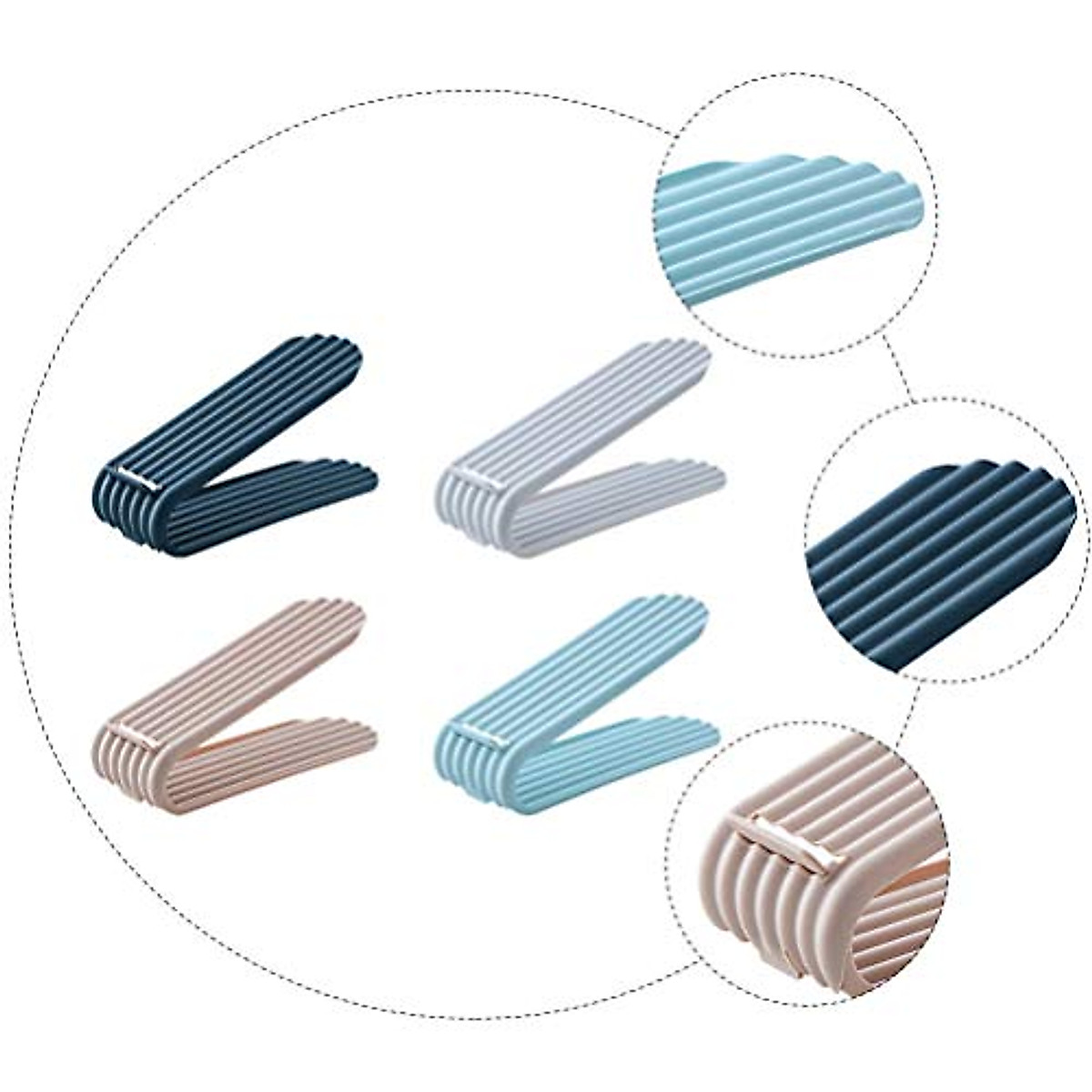 Cabilock Shoe Shelf Shoe Shelf 2 Tier Shoe Rack 4PCS Shoe Slots Organizer Shoe Rack Adjustable Shoe Stacker Space Saver for Closet Organization (Random Color) Shoe Bins Shoe Cabinet Shoe Cabinet