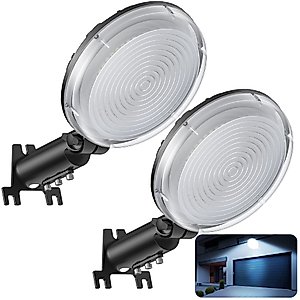 LED Barn Lights 100W, 10,000LM Dusk to Dawn Outdoor Security Flood Lighting with Photocell, 150° Adjustable, 6500K Daylight, IP66 Waterproof Street Light for Warehouse, Yard, Garage Lighting (2 Pack)