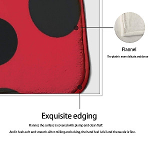 2 Pcs Kitchen Rug Set, Lady Bug Red and Black Non-Slip Kitchen Mats and Rugs Soft Flannel Non-Slip Area Runner Rugs Washable Durable Doormat Carpet