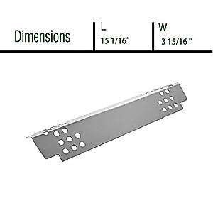 Damile 15 1/16” Stainless Steel Grill Heat Plates Shield Burner Cover Flame Tamer BBQ Grill Replacement Parts for Charbroil 463722313, 463722314, 463722315, 463742111, 463722311, 463750914, 463770915