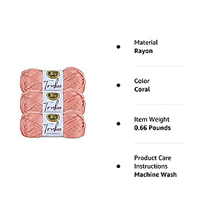 (3 Pack) Lion Brand Yarn Truboo Yarn, Coral