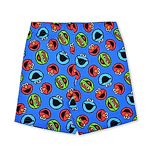 Sesame Street Elmo, Cookie Monster and Oscar Boys T-Shirt and Short Pants Set for Infant and Toddlers – White/Orange/Grey