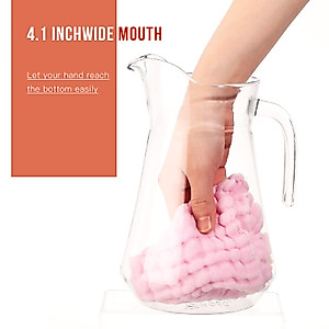 Didaey 4 Pcs Plastic Pitcher with Lid and Handle Clear Plastic Water Pitcher Shatter Proof Jugs for Drinks Fridge Iced Tea Juice Milk Lemonade Sangria Cold or Hot Beverages (50 oz)