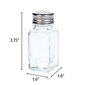 Tebery 30 Pack Glass Salt and Pepper Shaker Set with Stainless Steel Mushroom Top, 2.7oz Spice bottle for Kitchen, Restaurants and Catering, Classic Design