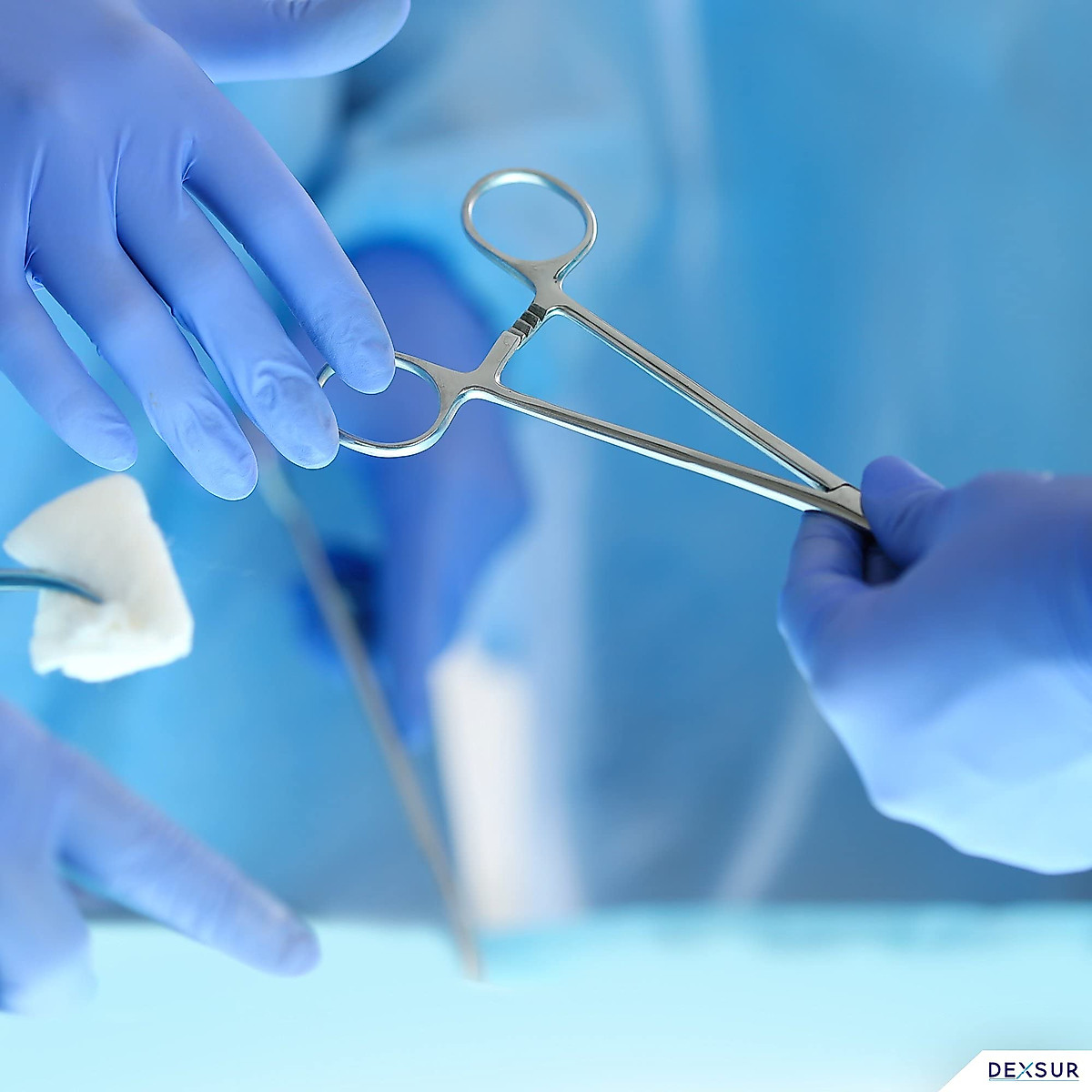 DEXSUR Precision Kelly Hemostat Forceps Locking Tweezers Clamp, Silver, 5.5 Inches, Straight Stainless Steel
