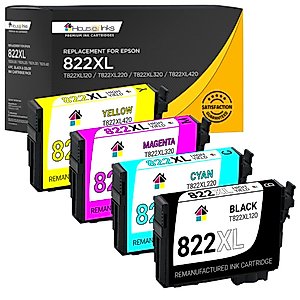Houseofinks Remanufactured Ink Cartridge Replacement for Epson 822 XL 822XL for Workforce Pro WF-3820 WF-4820 WF-4830 WF-4834 Printer (BCMY, 4PK)