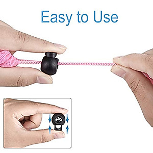 32PCS Professional Cord Lock, 4 Sizes DIY Plastic Spring Toggle Stopper, Lanyard String Cord Clips for Drawstrings Use in Shoelace, Bags, Clothing