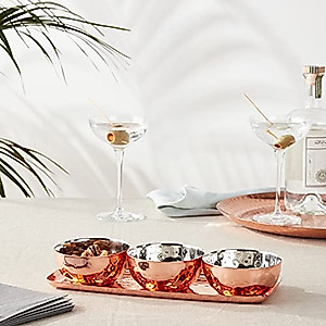 Godinger Hammered Tray with 3 Bowls, Copper