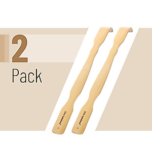 Slick- Bamboo Back Scratcher, 16.5”, 2 pcs, Back Scratcher for Men and Women, Wooden Back Scratcher Long Handle, Back Scratcher Bamboo, Wood Back Scratcher