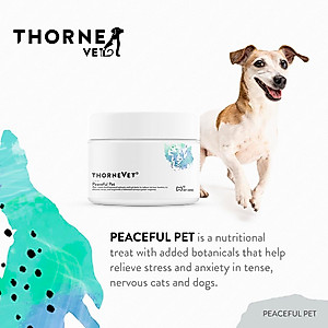 ThorneVet Peaceful Pet Calming Chews for Dogs & Cats - Soft Chews with Calming Nutrients & Botanicals to Support a Healthy Nervous System - Bacon Flavor Dog Treats with Amino Acids & Vitamins - 90 ct