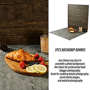 5PCS Photo Backdrop Boards with Carry Bag, 16x16Inch Marble Cement Wooden Photography Background for Food Photography, EOAJAFOU