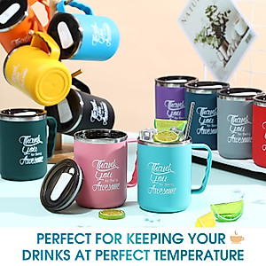 Umigy 12 Pcs Employee Appreciation Coffee Mug Gift Bulk Christmas Thank You 17oz Drinking Cup Stainless Steel Insulated Travel Tumbler National Boss Day Gift Therapist Gift for Nurse Women Teacher