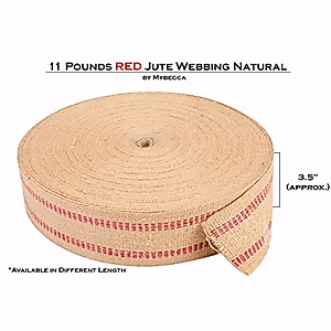 Mybecca [1 ROLL / 72 Yards] RED 11 Pounds Jute Webbing Natural Fabric 3.5 Inches Wide for Crafts & Decorations