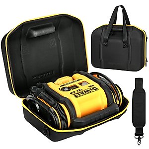 Air Compressor Hard Case for DEWALT 20V MAX Tire Inflator DCC020IB, Air Pump Storage Carrying Bag for DEWALT DCC020IB Tools - Included Neck Strap (Only Case)