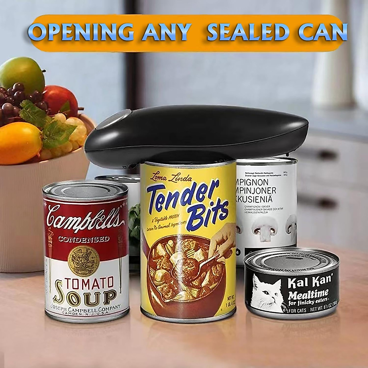 3.0 Upgrade automatic Can Opener One-Touch Start controlled Electric Can Opener Smooth Edge,Electric Can Openers For Seniors, Arthritis, Electric Can Openers For Kitchen Food-Safe And sturdy(Black)