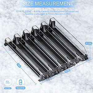 ZIJIN Drink Organizer for Fridge, 5 Rows Refrigerator Drink Organizers