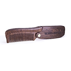 BEARD & BATES The Sandalwood Switchblade - The Original Folding Wooden Beard Hair Comb | Boutique, Artisan Crafted, Los Angeles