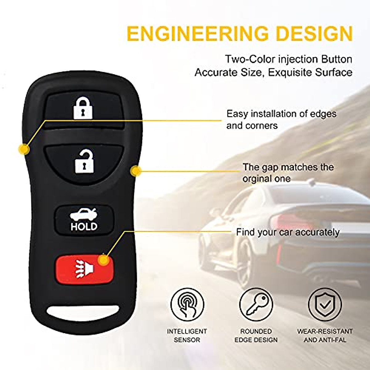 Pilida Keyless Entry Remote Control: Car Key Fob Compatible with Infiniti Nissan Altima Armada Maxima Quest Sentra 350Z| EX35 FX35 FX45 I35 G35 QX56 Replacement for KBRASTU15 (2 Pack)
