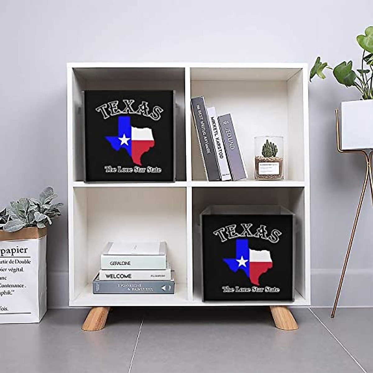 Texas, The Lone Star State Collapsible Storage Bins Basics Folding Fabric Storage Cubes Organizer Boxes with Handles