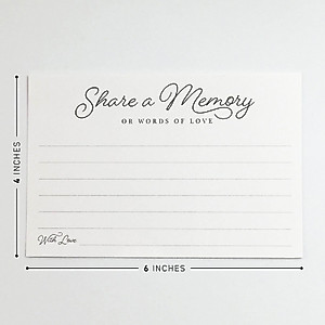 Share a Memory Card for Celebration of Life - 6 x 4 - Pack of 50 - for Funeral Sign In Book For Memorial Service, Celebration Of Life Guest Book, Graduation Memory Book
