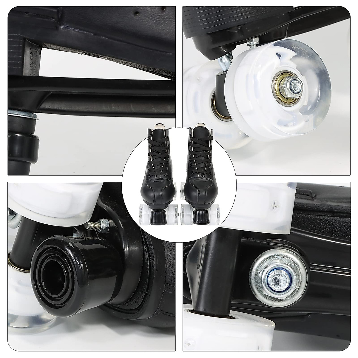 Roller Skates for Men and Women,Derby Roller Skates Professional Outdoor Indoor, Adjustable Four Wheel Senior Roller Skates(Women's 11 / Men's 10)