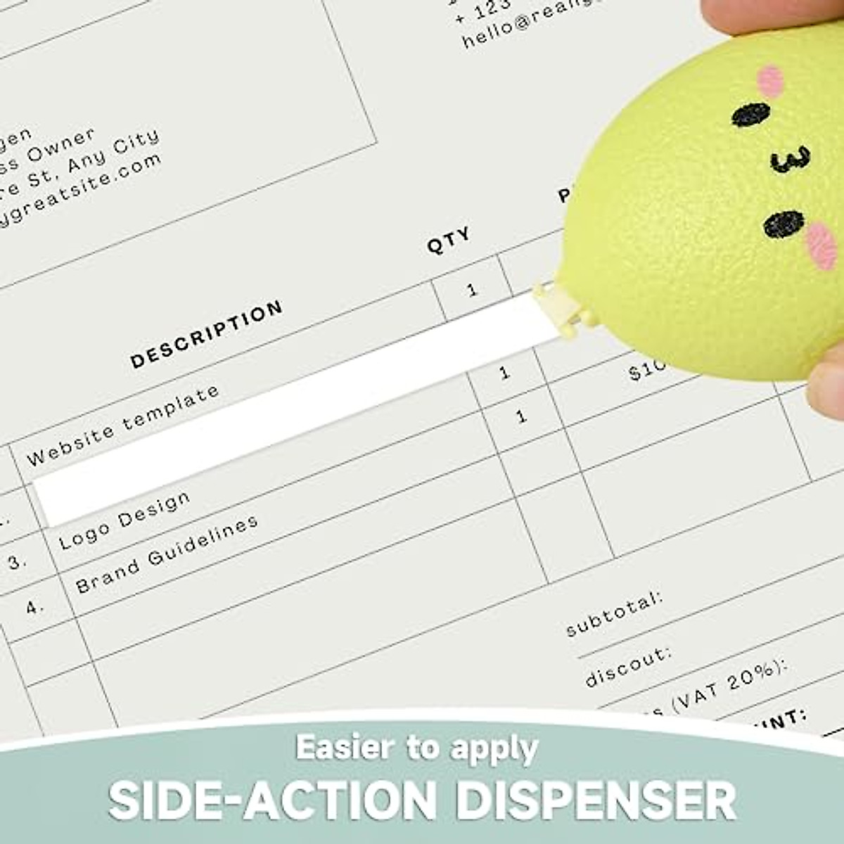 CINBOS White Out Correction Tape, Cute Aesthetic Kawaii White Out for School Office, Japanese Office Supplies and Stationery, 3 PCS(CS-07)