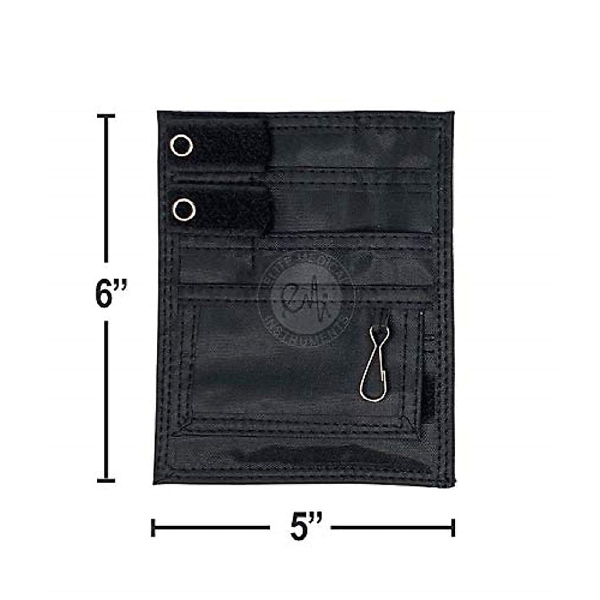Elite Medical Instruments EAO-314-B EMI Nylon 5 Pocket Nurse Scrub Organizer, Black